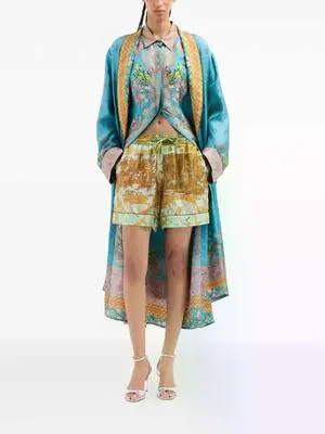 PIERRE-LOUIS MASCIA Floral-print Shorts - Brown