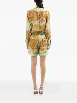 PIERRE-LOUIS MASCIA Floral-print Shorts - Brown