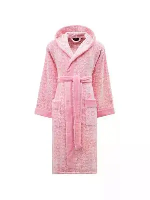 Philipp Plein Hooded Patterned Bath Robe - Pink