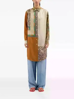 PIERRE-LOUIS MASCIA Patchwork Long-sleeve Shirt
