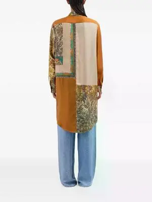 PIERRE-LOUIS MASCIA Patchwork Long-sleeve Shirt