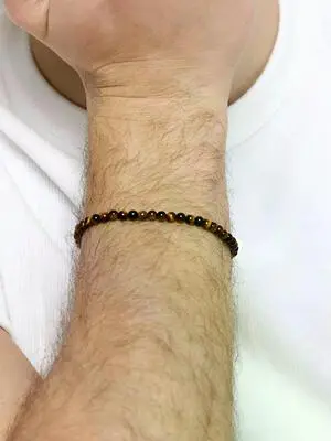 Mateo 4mm Tigers Eye Bracelet - Brown