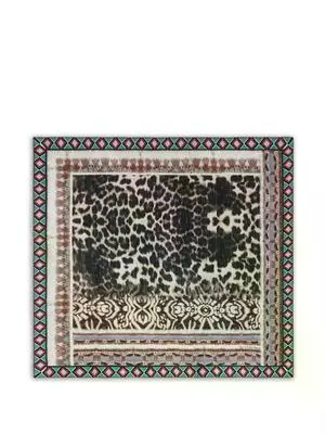 PIERRE-LOUIS MASCIA Aloeuw Leopard Geometric Silk Scarf - Neutrals