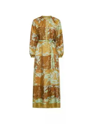 PIERRE-LOUIS MASCIA Aloe Floral-print Maxi Dress - Brown