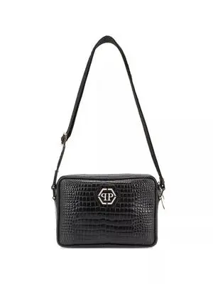 Philipp Plein Crocodile Print Laptop Bag - Black