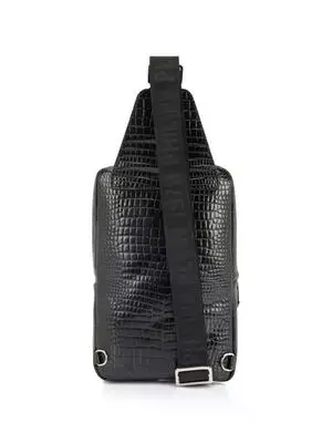 Philipp Plein Crocodile-print Cross Body Bag With Logo