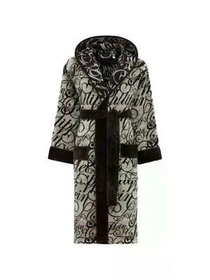Philipp Plein Hooded Signature Bath Robe - Brown