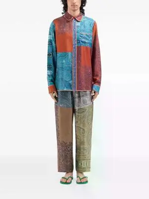 PIERRE-LOUIS MASCIA Aloe Patchwork Paisley Shirt