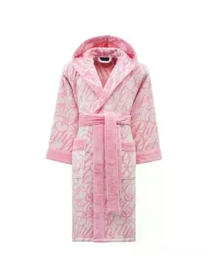 Philipp Plein Hooded Signature Bath Robe - Pink