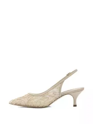 Casadei Lace Slingback Pumps
