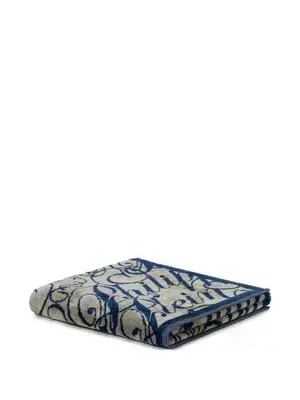 Philipp Plein Signature-pattern Bath Towel - Blue