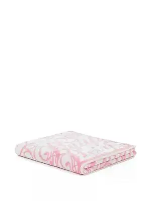 Philipp Plein Signature-pattern Bath Towel - Pink