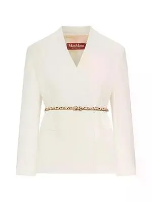 Max Mara Belted V-neck Jacket