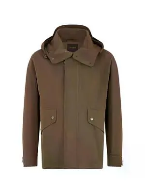 MOORER Hooded Jacket - Brown