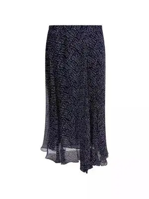 MARANT ETOILE Lycia Asymmetric Patterned Midi Skirt