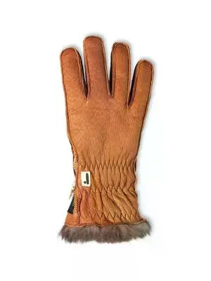 RESTELLI Fur-trim Havana Gloves - Brown