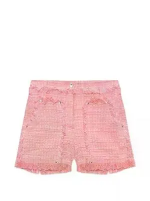 MSGM Fringed-hem Tweed Shorts - 12