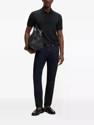 BOSS Pallas Polo Shirt In Cotton Piqué With Embroidered Logo - Blue
