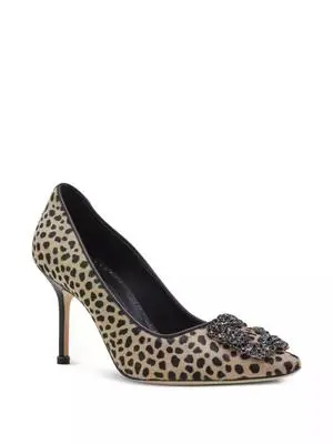 Manolo Blahnik Hangisi Leopard-print Pumps
