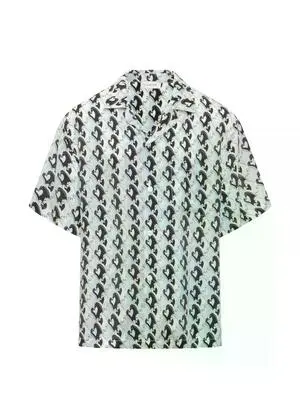 LANVIN Cuban Collar Patterned Shirt