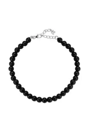 Mateo Onyx Beaded Bracelet - Silver