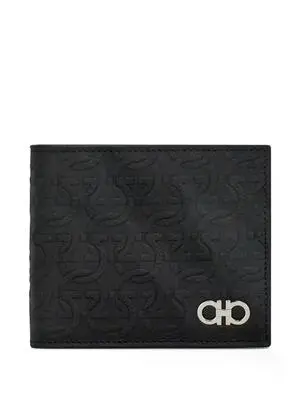 FERRAGAMO Embossed Gancini Wallet - Black