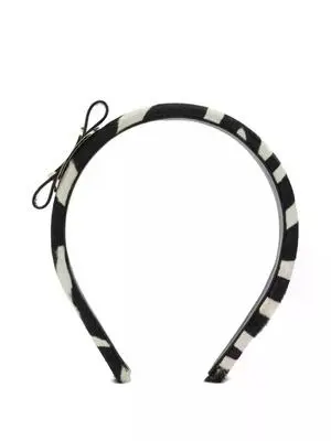 FERRAGAMO Striped Bow Hair Accessory - Black