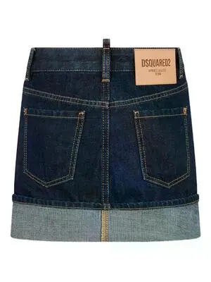 Dsquared2 Japanese Selvedge Denim Skirt With Turn-up Hem
