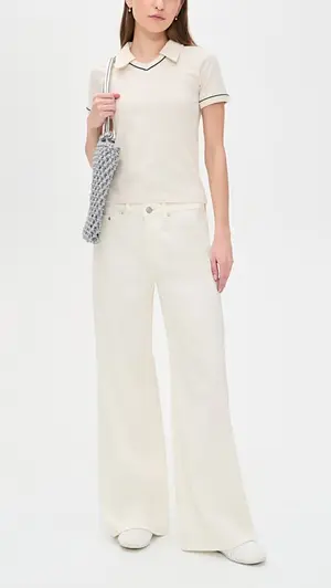 DL1961 Alex Baggy Low Rise Jeans - Eggshell Aura