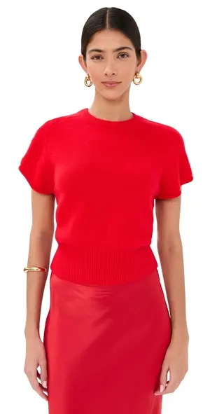 Sablyn Jones Cashmere Raglan Top - Scarlet