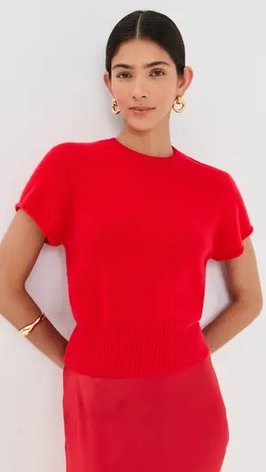 Sablyn Jones Cashmere Raglan Top - Scarlet