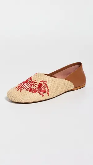 Farm Rio Raffia Flat Loafers