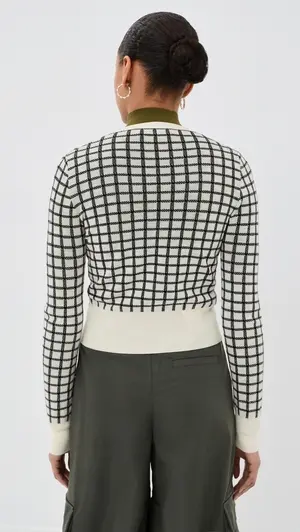 Marni Check Pattern Cardigan - Black