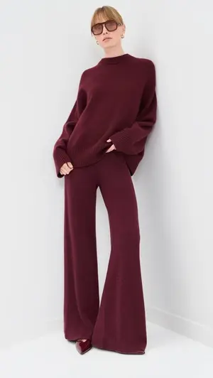 THE ELDER STATESMAN Juniper Cashmere Pants - Bordeaux