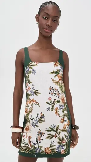 Farm Rio Botanical Print Mini Dress
