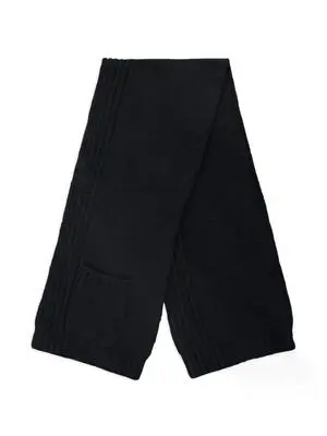MOORER Pocket Ribbed Scarf - Black