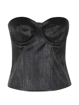 Federica Tosi Strapless Metallic Bustier - Black