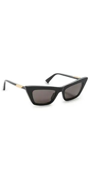 Bottega Veneta Snap Sunglasses - Black-black-grey