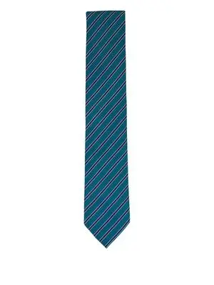 Zegna Striped-pattern Neck Tie - Blue