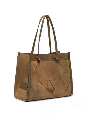 GIANNI CHIARINI Marcella Woven Knot-handle Shoulder Bag - Brown