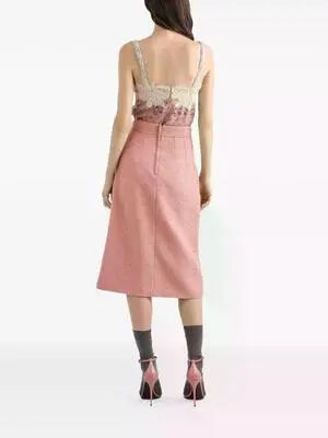 Dolce & Gabbana Floral-print Lace-detail Top - Pink