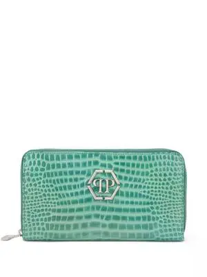 Philipp Plein Croc-embossed Wallet - Green