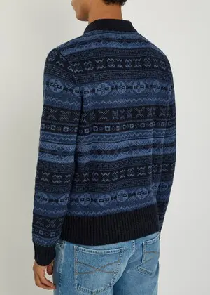 Polo Ralph Lauren Patterned-intarsia Wool-blend Polo Shirt