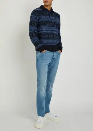 Polo Ralph Lauren Patterned-intarsia Wool-blend Polo Shirt