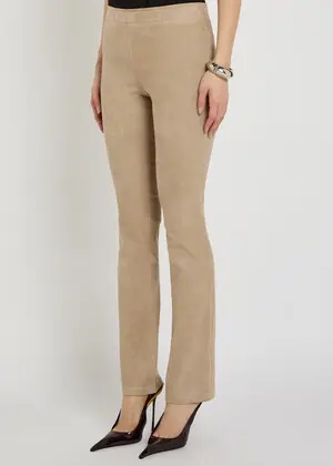 Stouls Long Flared-leg Suede Trousers