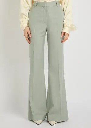 Stella McCartney Bootcut Wool Trousers - Sage
