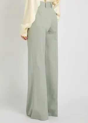 Stella McCartney Bootcut Wool Trousers - Sage