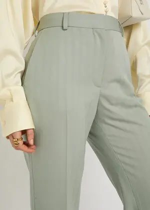 Stella McCartney Bootcut Wool Trousers - Sage