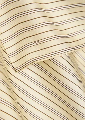 TOTEME Striped Silk Scarf - Beige