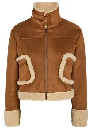 MOTHER The On Thin Ice Faux Suede Jacket - Brown